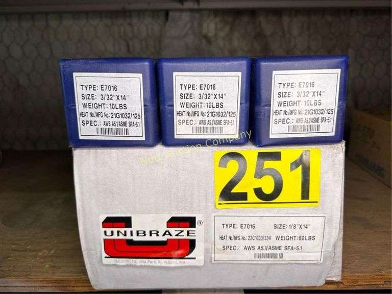 Unibraze E7016 Welding Electrodes, 3/32" and 1/8", Qty 90 lbs. - Nutt ...