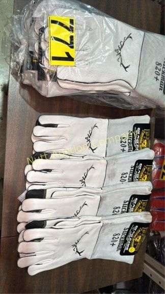 Slickman 820 Welding Gloves, Leather, Size Large, White - Nutt Auction
