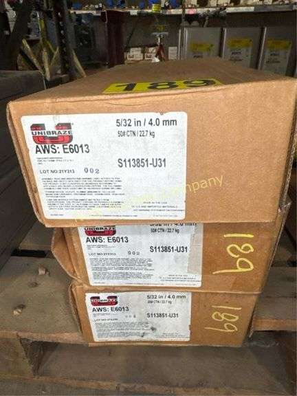Unibraze E6013 Welding Electrodes 5/32 in, 50# CTN, AWS: E6013, S113851 ...