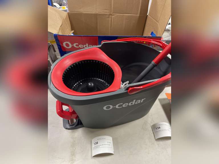 O-Ceader Easy Wring foot operated Spin Mop w/ Bucket **NIB/Tested/Works ...
