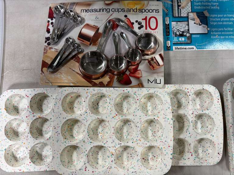 MIU Copper and Stainless Measuring Cups and Spoons Set with 3 Cupcake ...