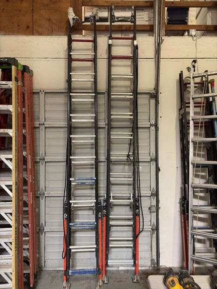 (2) Little Giant Sumostance LW 24ft Fiberglass Extension Ladders - NW ...