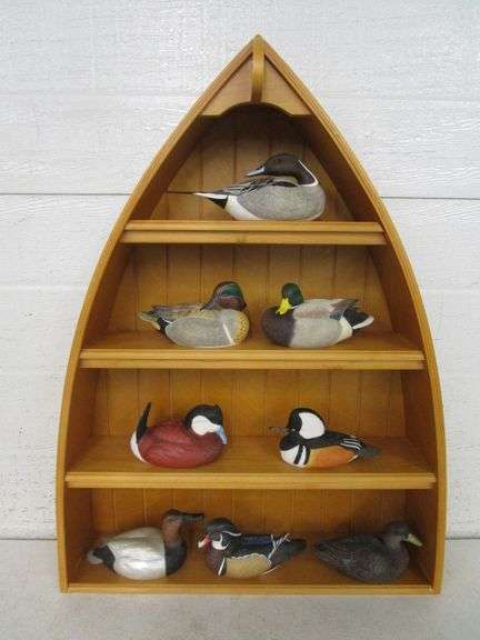 8 - Danbury Mint North American Ducks Decoy Collection w/Half Canoe ...