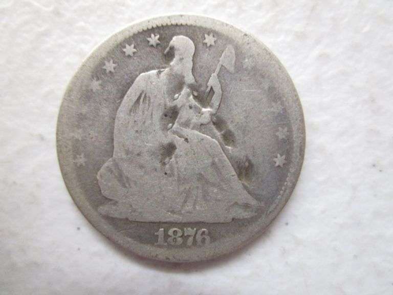1876 Seated Liberty Silver Half Dollar - Oberman Auctions