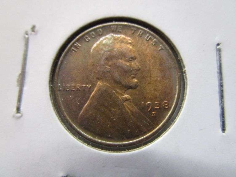 1938-S/S Lincoln Wheat Cent - Unc./RPM-001 - Oberman Auctions
