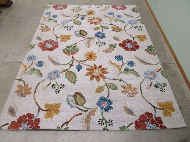 Floral Pattern Berber Area Rug - 8' 10" x 11' 9" - Oberman Auctions