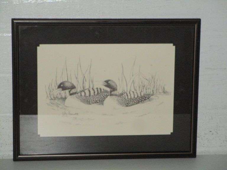 Pair of Loons Limited Edition Framed Print - Signed Kathy Flynn ...