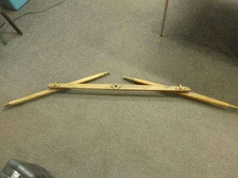 Large Antique Double Tree With Brass Hardware - 77" L - Oberman Auctions