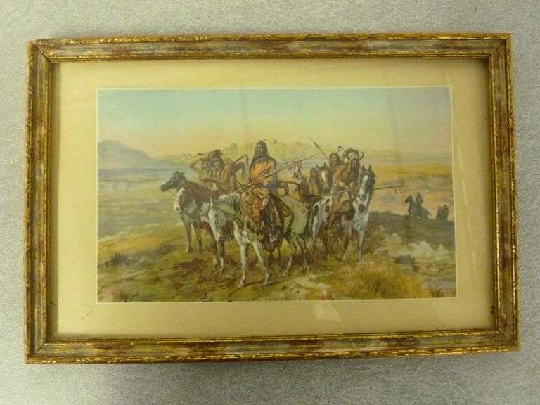 Vintage Louis F. Dow - Native Themed Wood Framed Print - Oberman Auctions