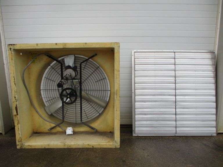 Schaefer 48" Barn Exhaust Fan w/Louver & Thermostat Control - Oberman ...