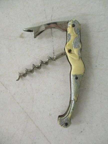 Pre WWII Germany Figural Mermaid Bottle Opener/Corkscrew - Oberman Auctions