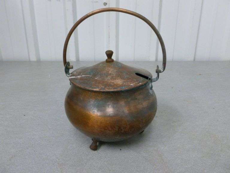 Vintage Copper Plated Smudge Pot - Oberman Auctions