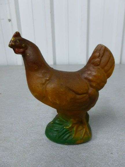 Collectible Cast Iron Rooster Coin Bank - 6" H - Oberman Auctions