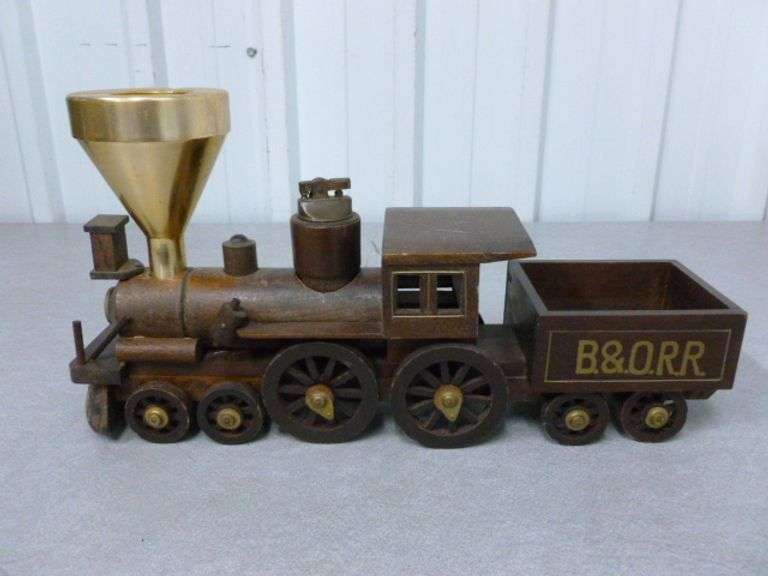 Large Vintage B&O Railroad - William Mason Wooden Train - Table Lighter ...