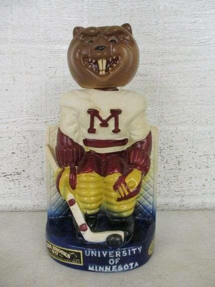 1975 University of Minnesota Goldie Gopher Hockey Goalie Decanter ...
