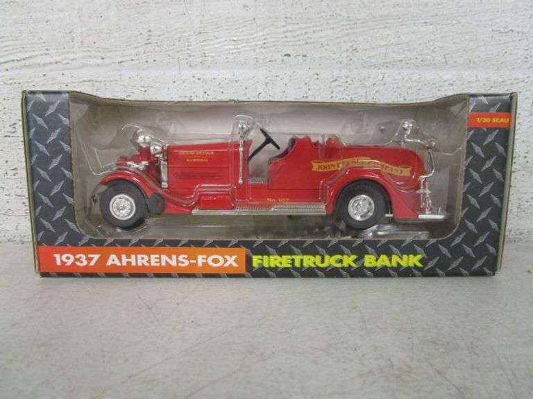 Ertl 1937 Ahrens-Fox/John Deere Firetruck Diecast Bank - NOS - Oberman ...