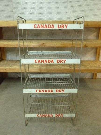 Vintage Canada Dry Steel Store Display Shelf - Oberman Auctions