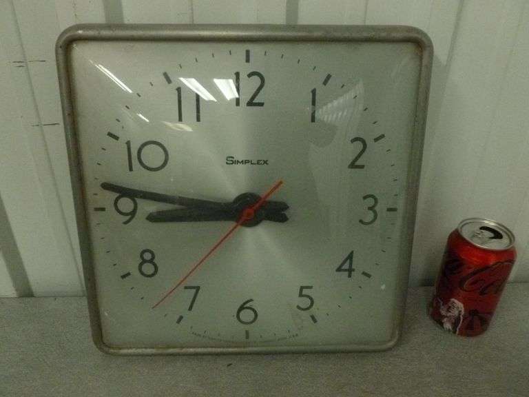 Vintage Simplex Time Recorder - Electric Wall Clock - Oberman Auctions