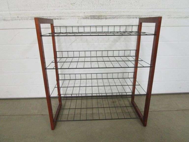 Wood & Wire Shoe Rack - Oberman Auctions