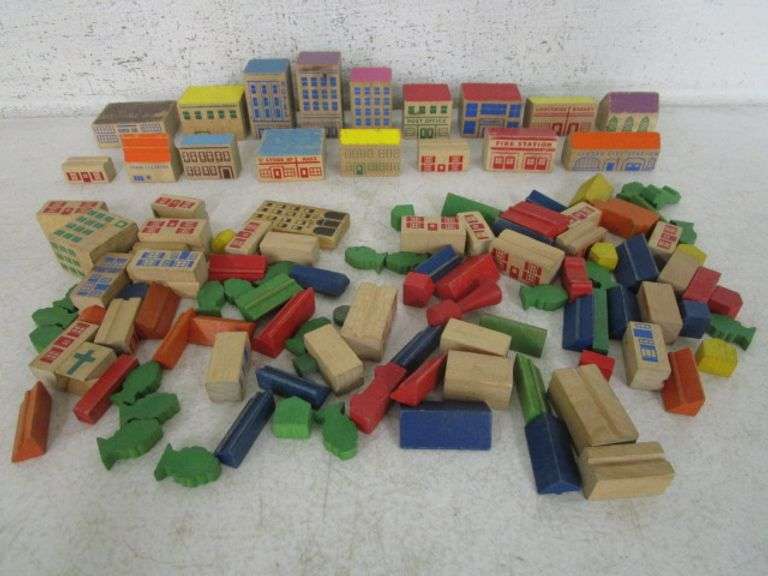 Assortment of Wood Building Blocks - Oberman Auctions