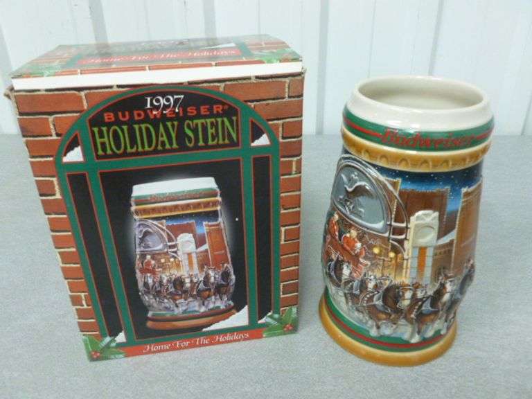 Collectible Budweiser 1997 Home For The Holiday Beer Stein - Oberman ...