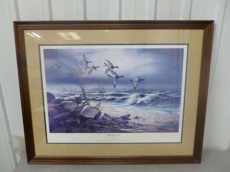 Beautiful Large Terry Redlin " Bluebill Point " Signed & Numbered 612/ ...