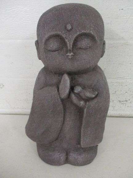 Gray Faux Stone Monk Figure - Oberman Auctions
