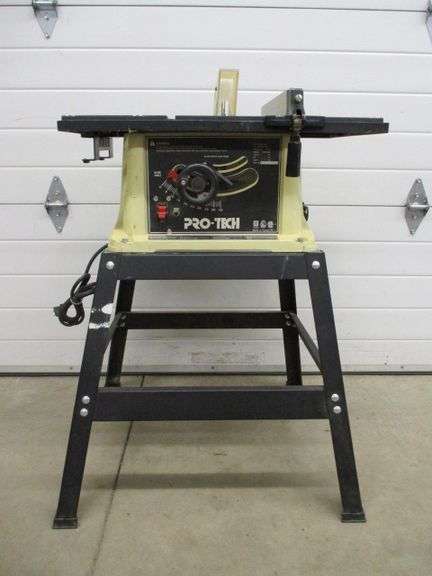 Pro Tech 10" Table Saw On Stand - Oberman Auctions