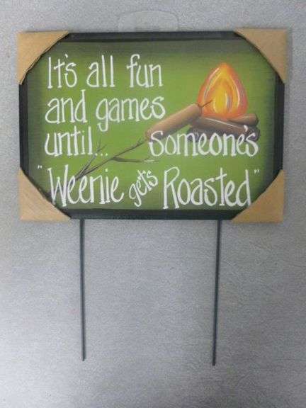 New Funny Themed Wooden Sign - Oberman Auctions