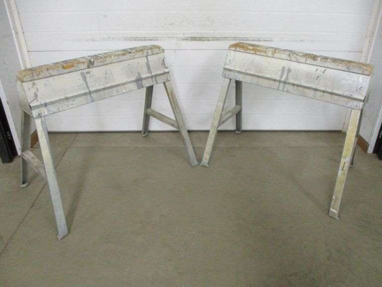 Pair of Ebco Steel Folding Storaway Saw Horses - Oberman Auctions