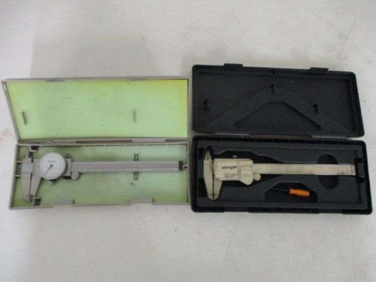 Mitutoyo Dial Caliper & a Non Working Digital Caliper w/Cases - Oberman ...