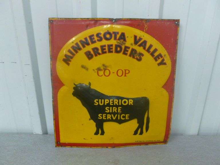 Vintage 1953 - Minnesota Valley Breeders Embossed Metal Sign - Oberman ...