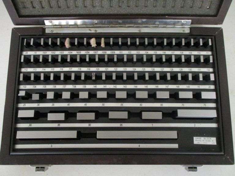 81 Pc. Gage Block Set - .05 to 4" Range - Oberman Auctions