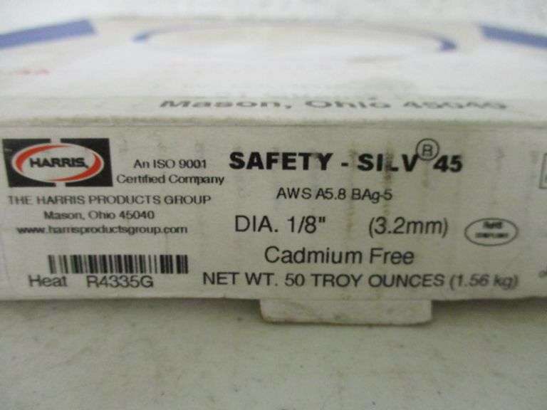 Harris Safety-Silv 45 High Silver Brazing Alloy 1/8" 50 Troy Ounce Coil ...