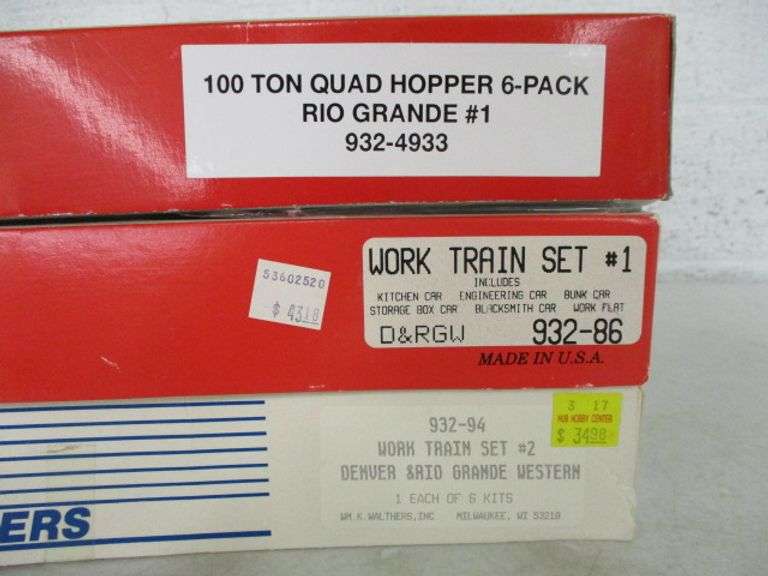 HO Walthers Denver & Rio Grande Work Train Sets 1 & 2 and 100 Ton Quad Hopper Set (Missing 3 ...