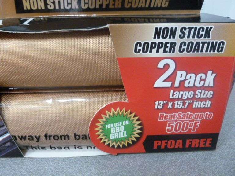 New - (2) Pack Copper Pro BBQ Grill Mats - Oberman Auctions