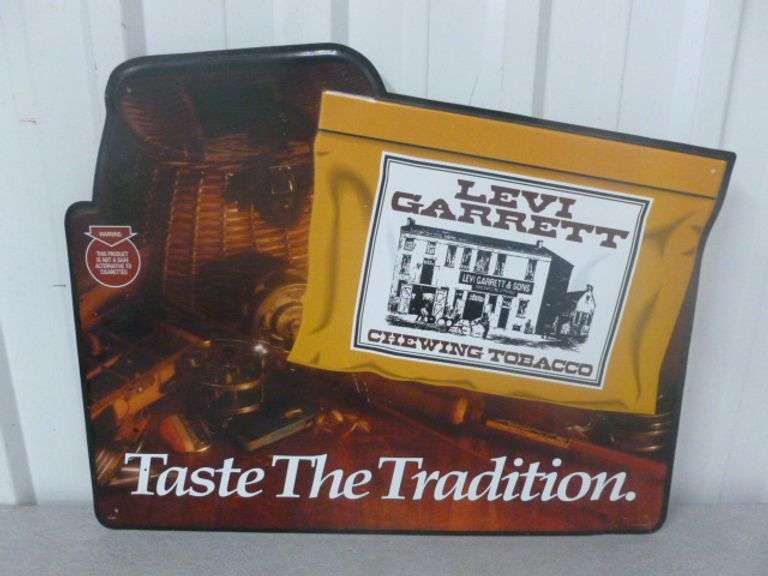 Levi Garrett Chewing Tobacco Metal Sign - Oberman Auctions