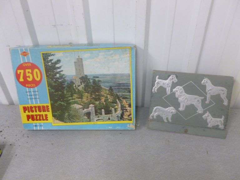 Vintage Built Rite Picture Puzzle / Vintage Dog Themed Flip Lid Box ...