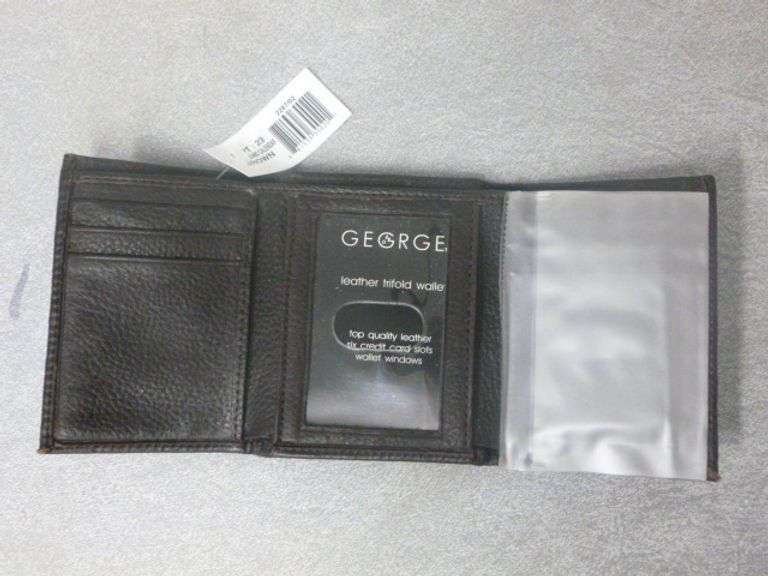 New - George Men's Brown Leather Wallet - Oberman Auctions