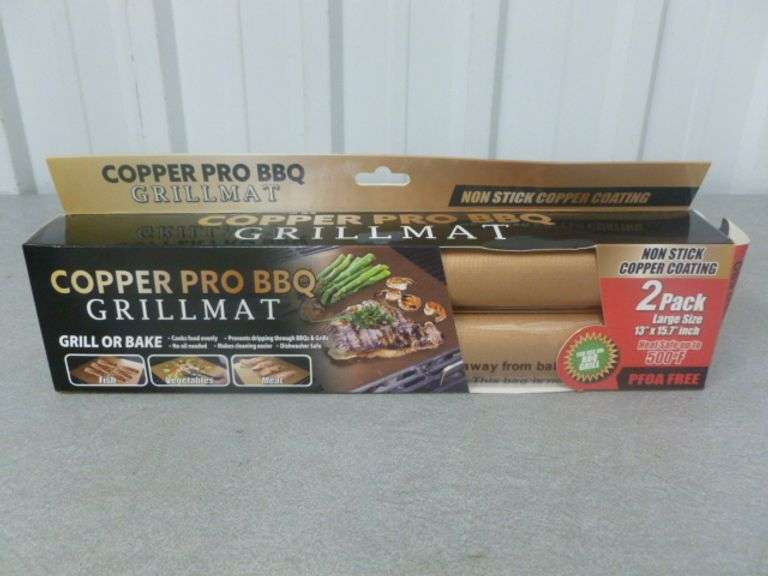 New - (2) Pack Copper Pro BBQ Grill Mats - Oberman Auctions