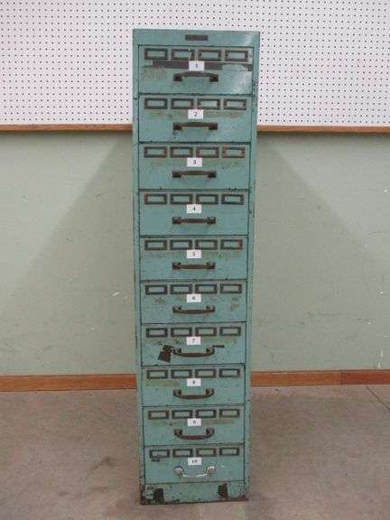 Steel 10 Drawer File Cabinet - Oberman Auctions