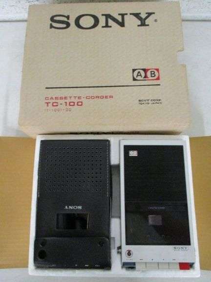 Vintage Sony TC-100 Cassette Player/Recorder w/Box - Oberman Auctions