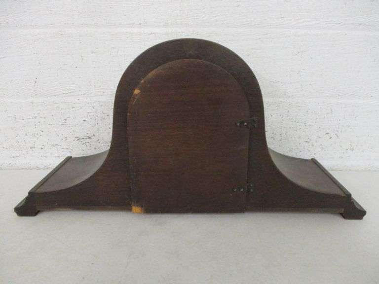Plymouth Mahogany Camel Back Mantle Clock - Oberman Auctions