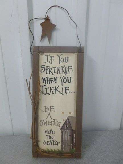 Funny Themed Wooden Sign - Oberman Auctions
