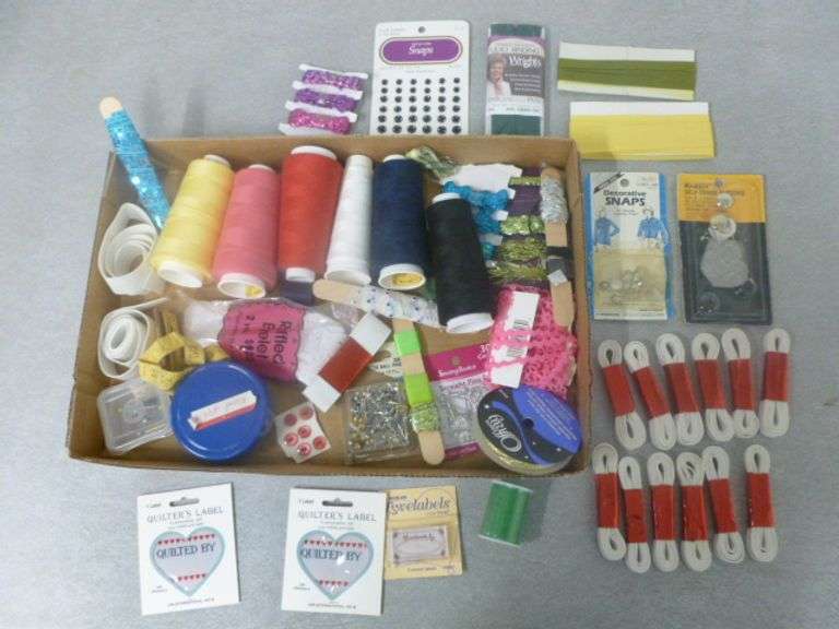 Large Group Of Sewing Items / Large Thread Spools - Oberman Auctions