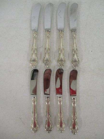 Set of 8 Silver Plate Butter Knives - Oberman Auctions