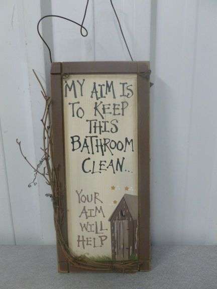 Funny Themed Wooden Sign - Oberman Auctions