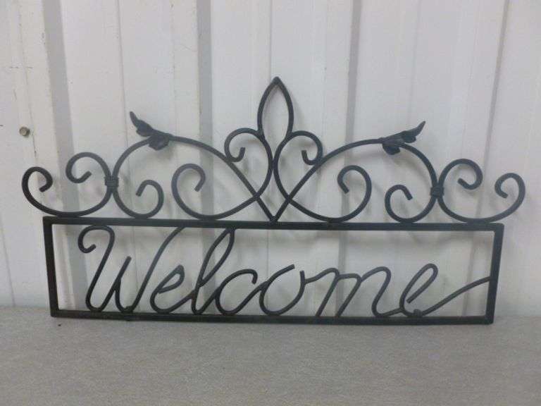 Welcome - Wrought Iron Wall Sign - Oberman Auctions