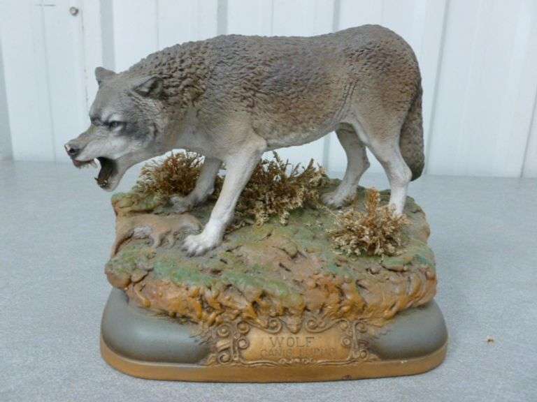 Nice 1992 Frank Dougherty " Wolf " Bottom Signed Cold Cast Sculpture ...