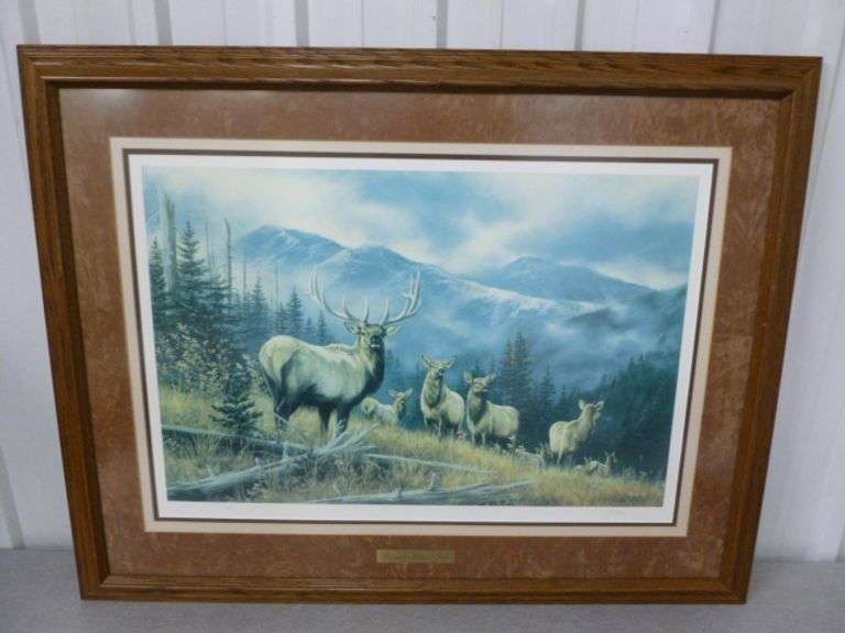 Beautiful Large Millette " Royal Mist - Elk " Signed & Numbered ...